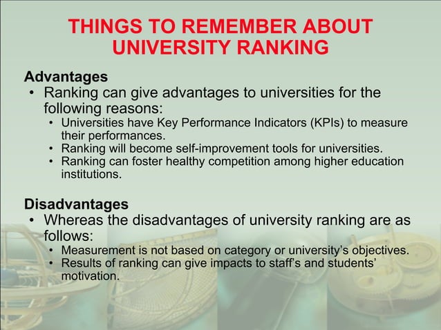 university ranking criteria | PPT