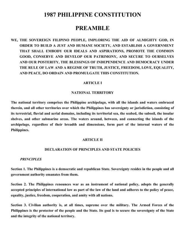 1987 Philippine Constitution | PDF