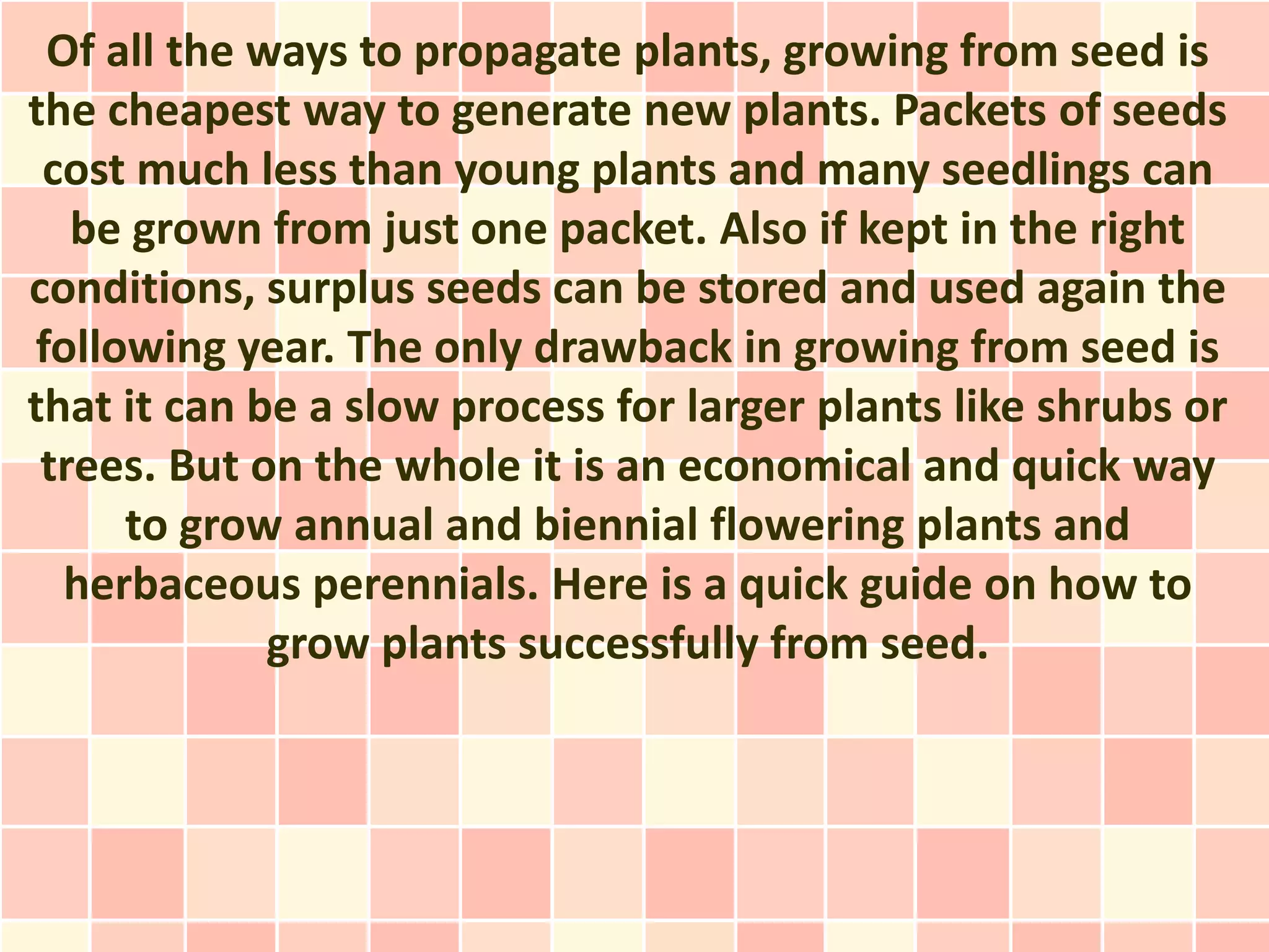 Growing Plants From Seed | PPTX