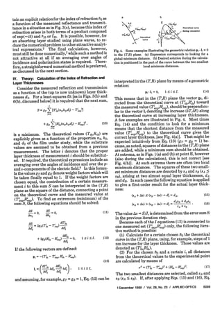 1989 optical measurement of the refractive index, layer thickness, and volume changes of thin ...