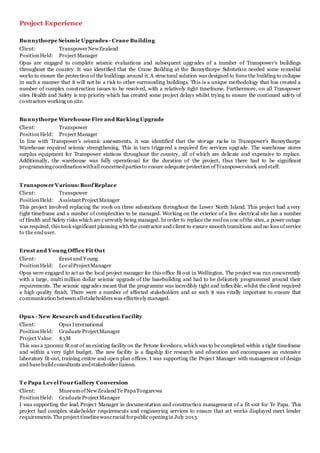 Project Experience Rachel Byrne | DOCX | Civil Engineering Industry ...