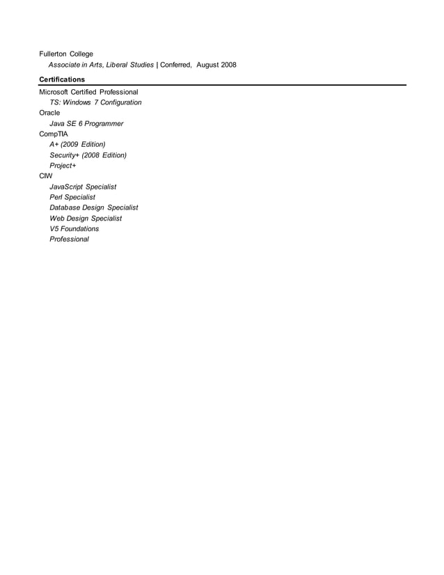 Jason Weller - Detailed Chronological Resume | PDF