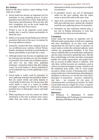 A Journalistic Study on “Use of Social Media in News Gathering” | PDF ...
