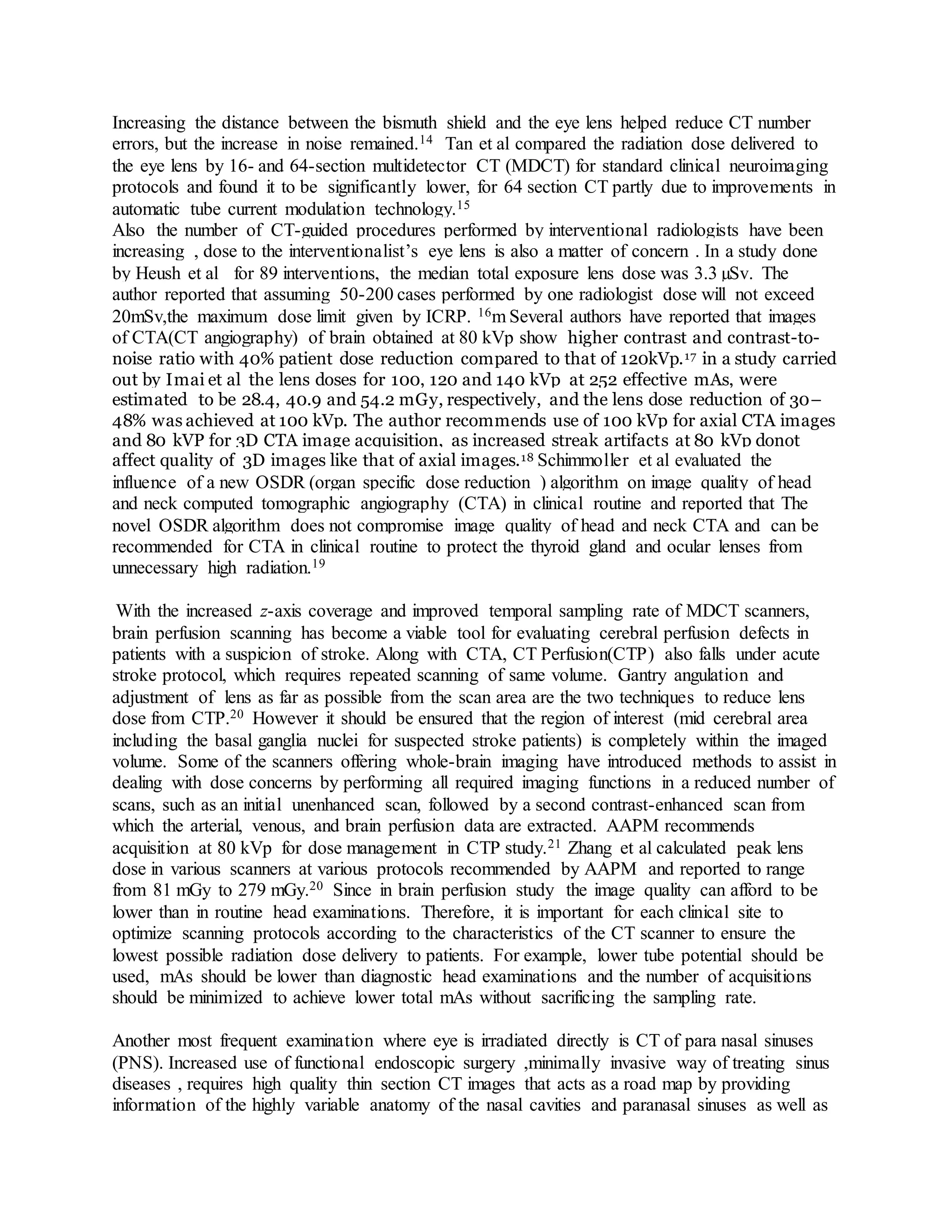 Radiation dose to lens in CT | DOCX