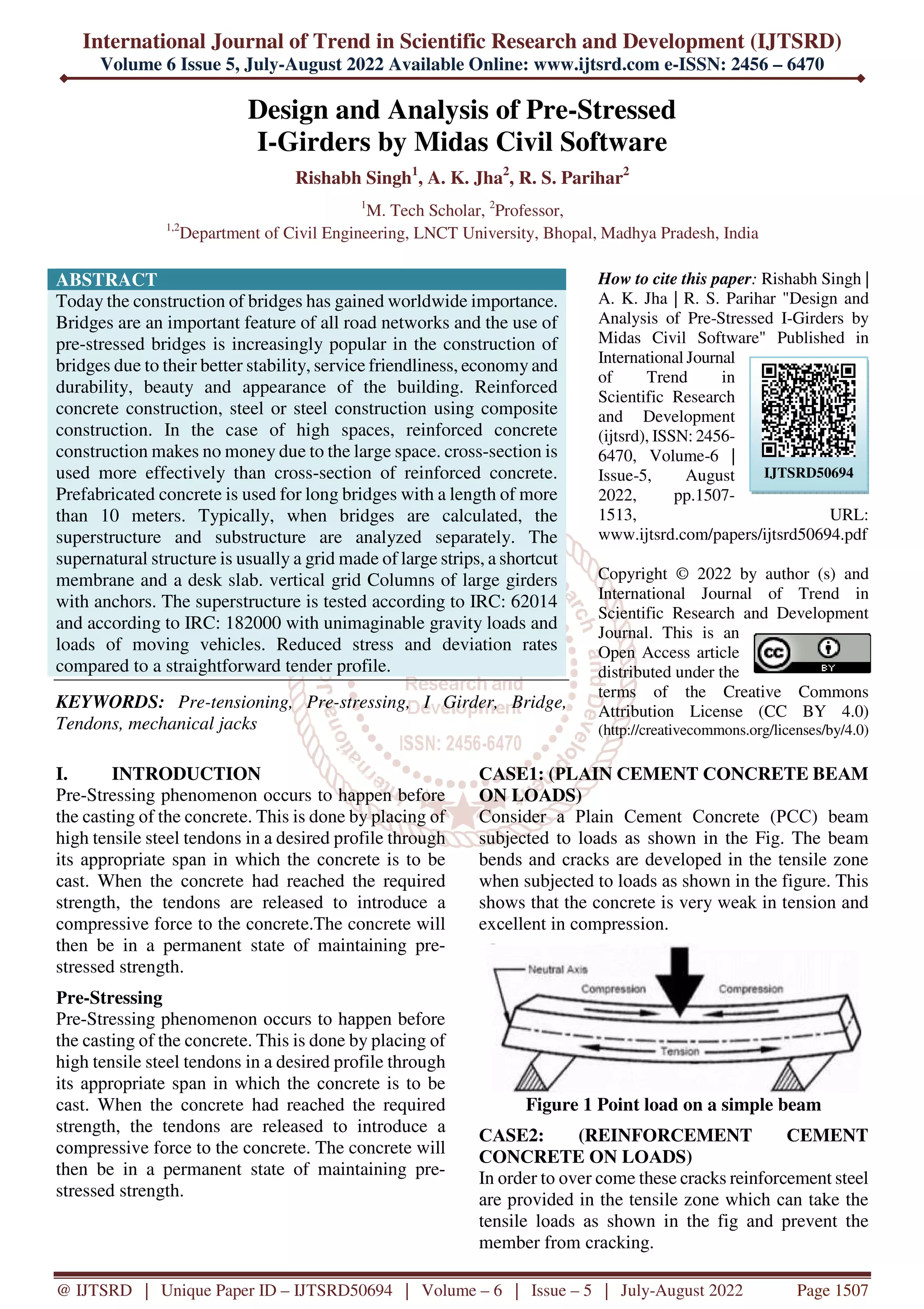Design and Analysis of Pre Stressed I Girders by Midas Civil Software | PDF