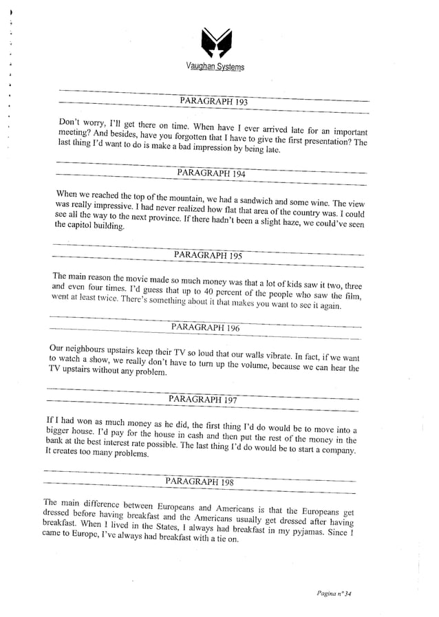 198 english paragraphs vaughan systems for varied english exercises | PDF