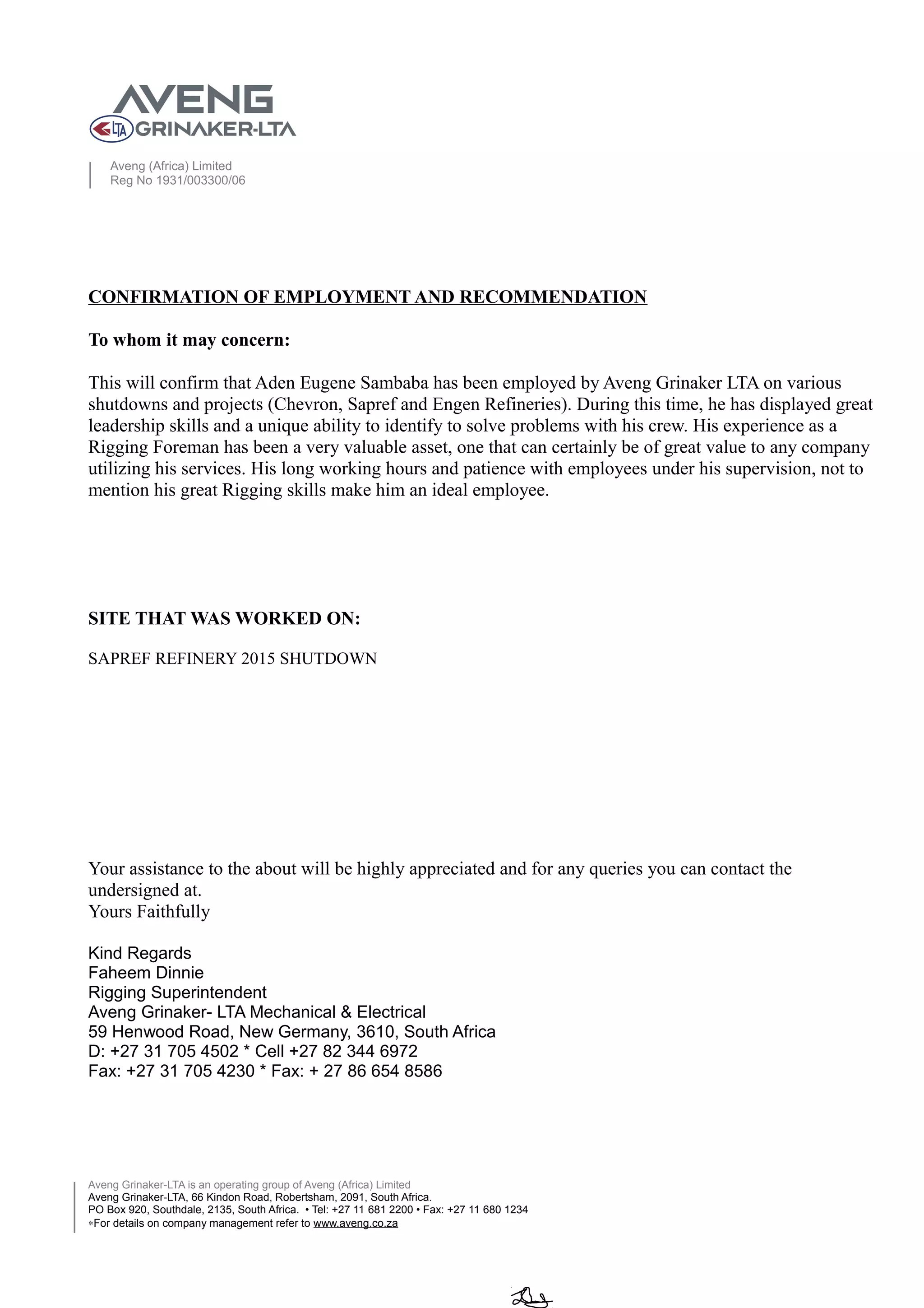 Ref.rigging foreman | PDF