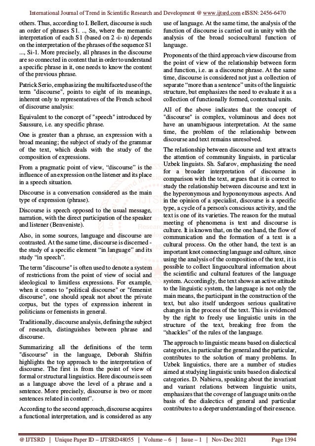 Relationship of Discourse and Text | PDF