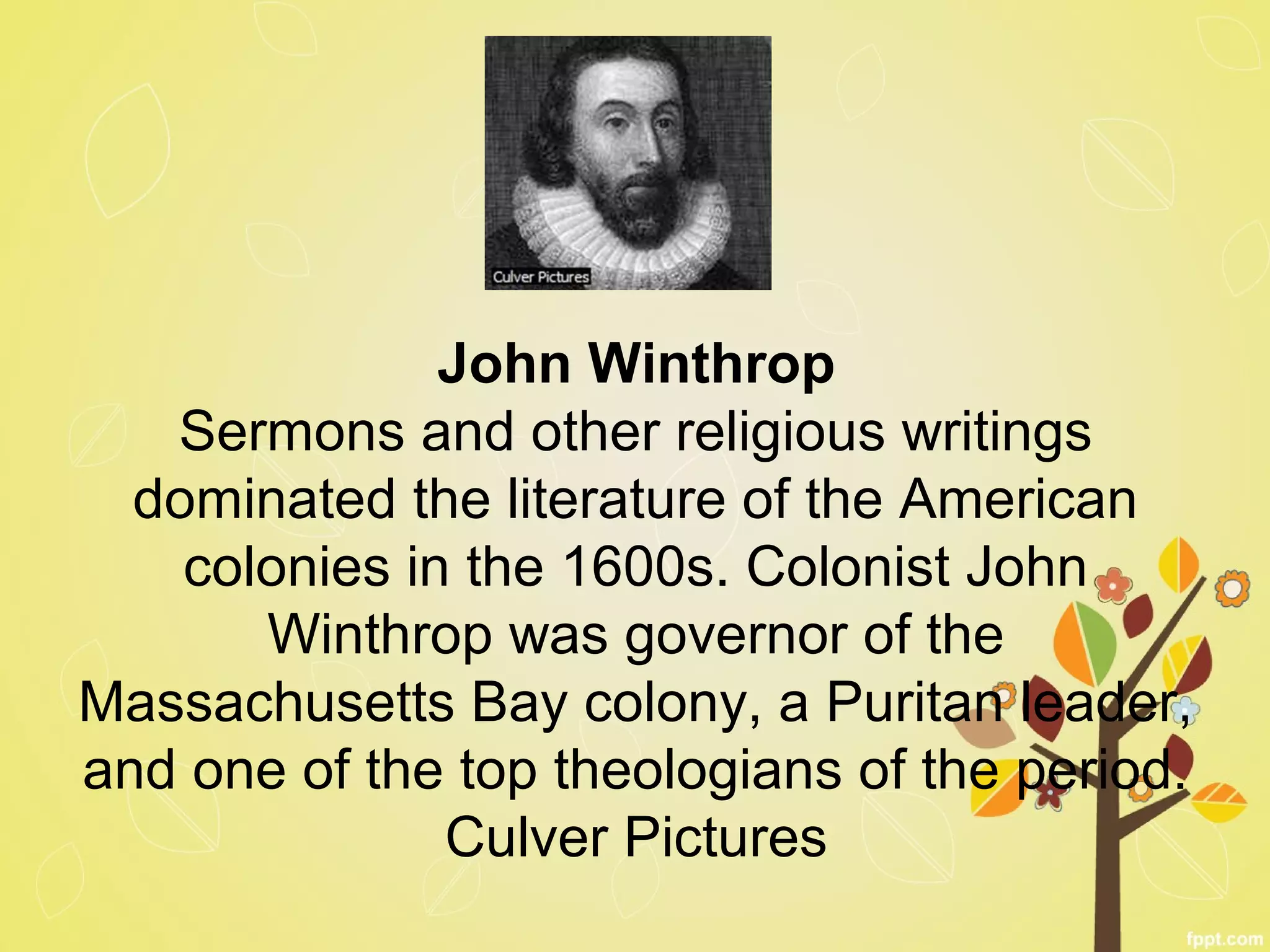 American Literature: Prose BEGINNINGS: THE 1500S AND 1600S | PPT