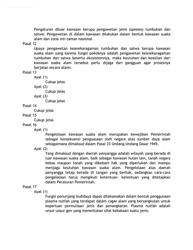 UU No. 5/1990 KONSERVASI SUMBER DAYA ALAM HAYATI DAN EKOSISTEM | PDF