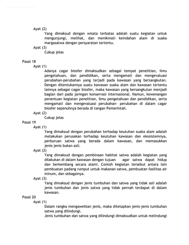 UU No. 5/1990 KONSERVASI SUMBER DAYA ALAM HAYATI DAN EKOSISTEM | PDF