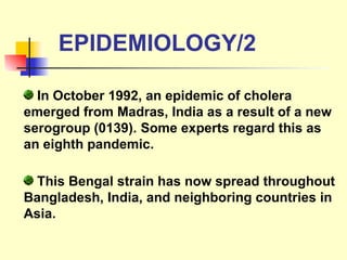 Cholera - human disease definition, types diagnosis and treatment.ppt