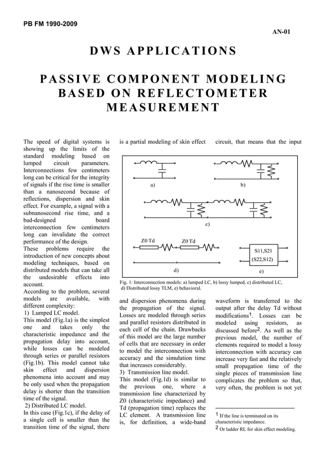 TDR-BASED DWS MODELING OF PASSIVE COMPONENTS | PDF