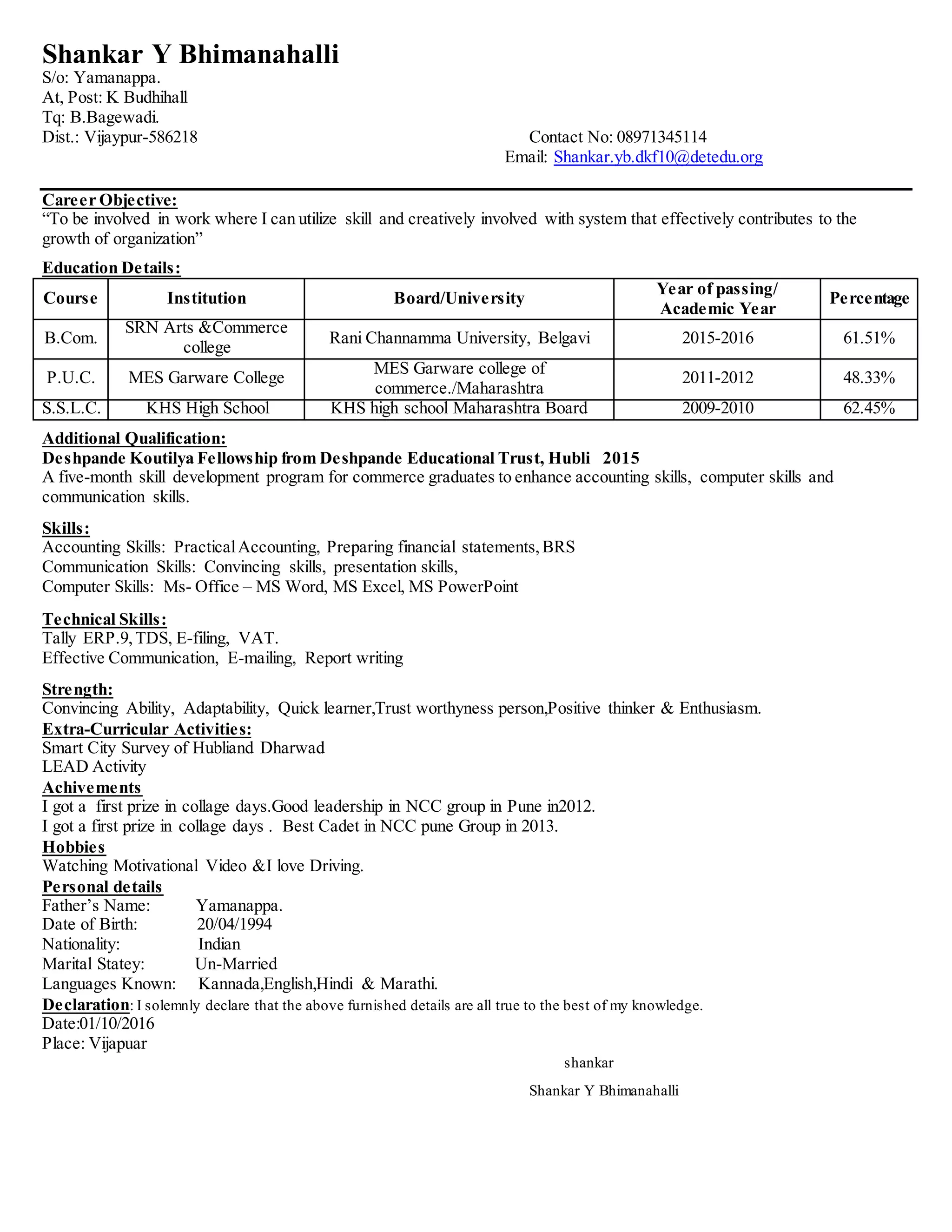 Shankar resume 02(1) | DOCX
