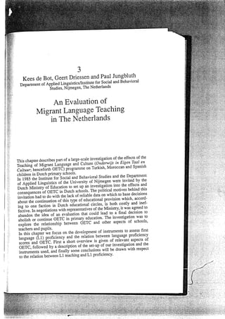 Kees de Bot, Geert Driessen & Paul Jungbluth (1991) ed Jaspaert An ...