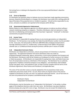 Yoli Distributor Policies - A Must Read! | PDF | Email | Internet