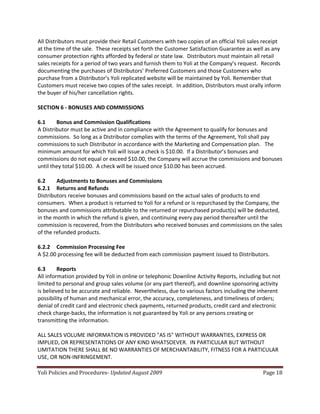 Yoli Distributor Policies - A Must Read! | PDF | Email | Internet
