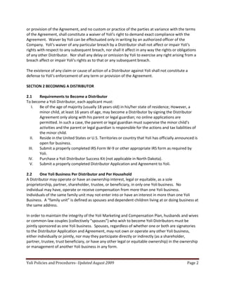 Yoli Distributor Policies - A Must Read! | PDF | Email | Internet