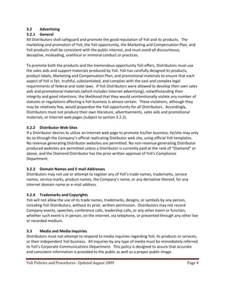 Yoli Distributor Policies - A Must Read! | PDF | Email | Internet