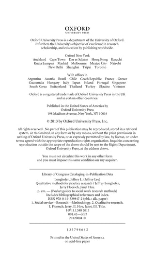 Qualitative Methods for Practice Research 1st Edition Jeffrey Longhofer ...