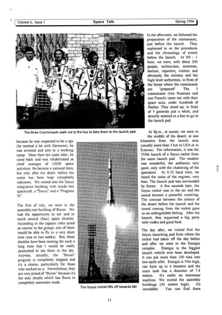 1994 spring baikonur michel berthus article space talk isu 4p top | PDF