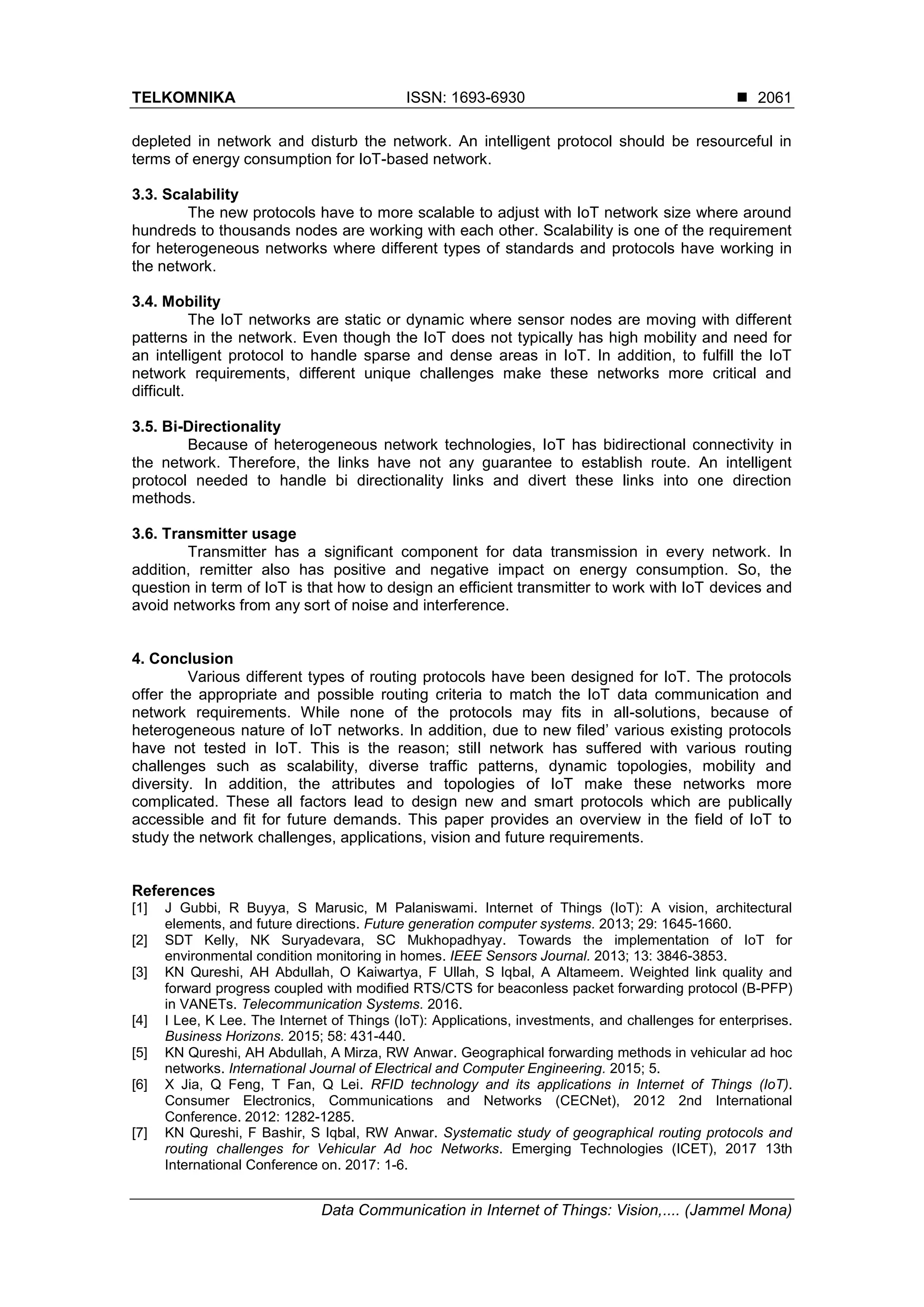 Data Communication in Internet of Things: Vision, Challenges and Future Direction | PDF