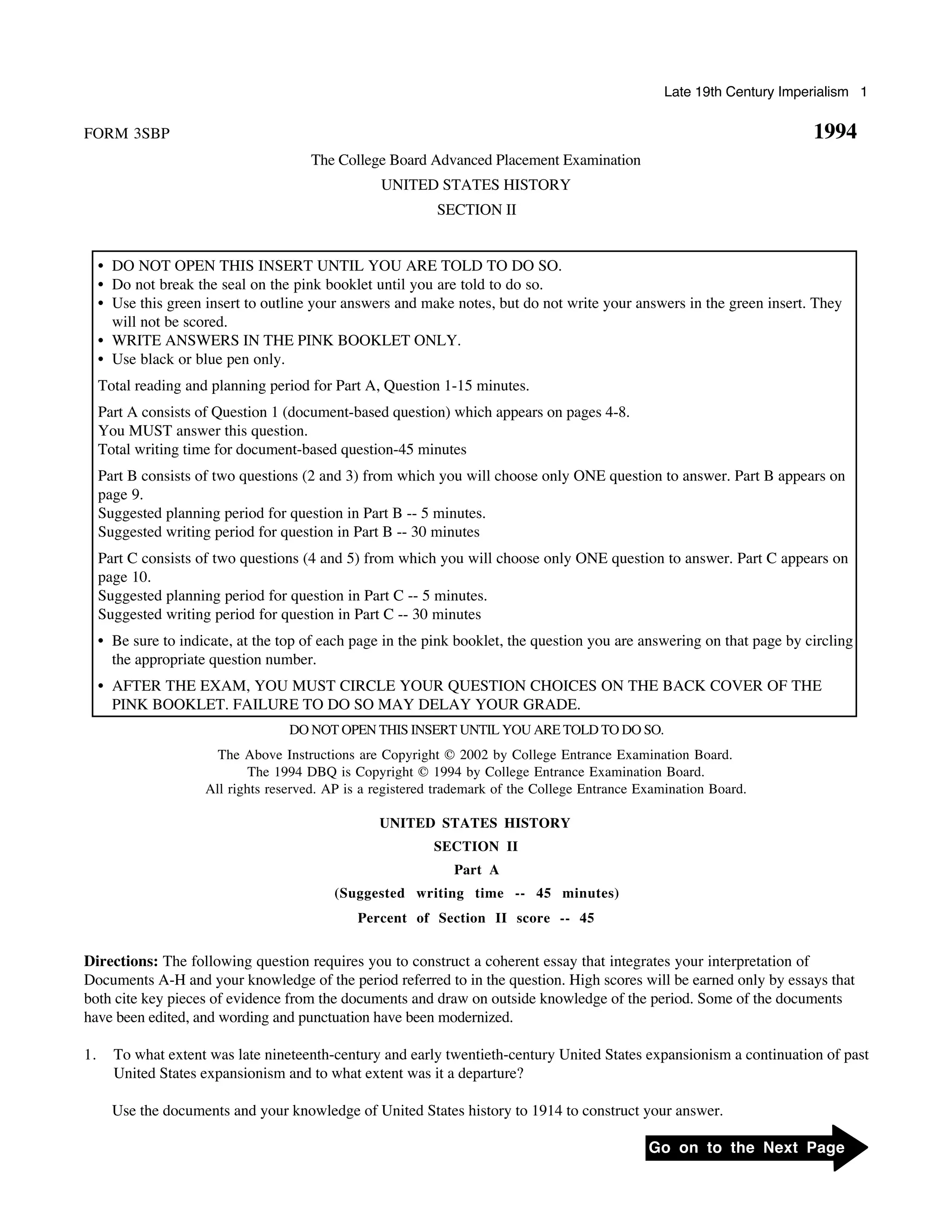 1994 imperialism expansion dbq | PDF