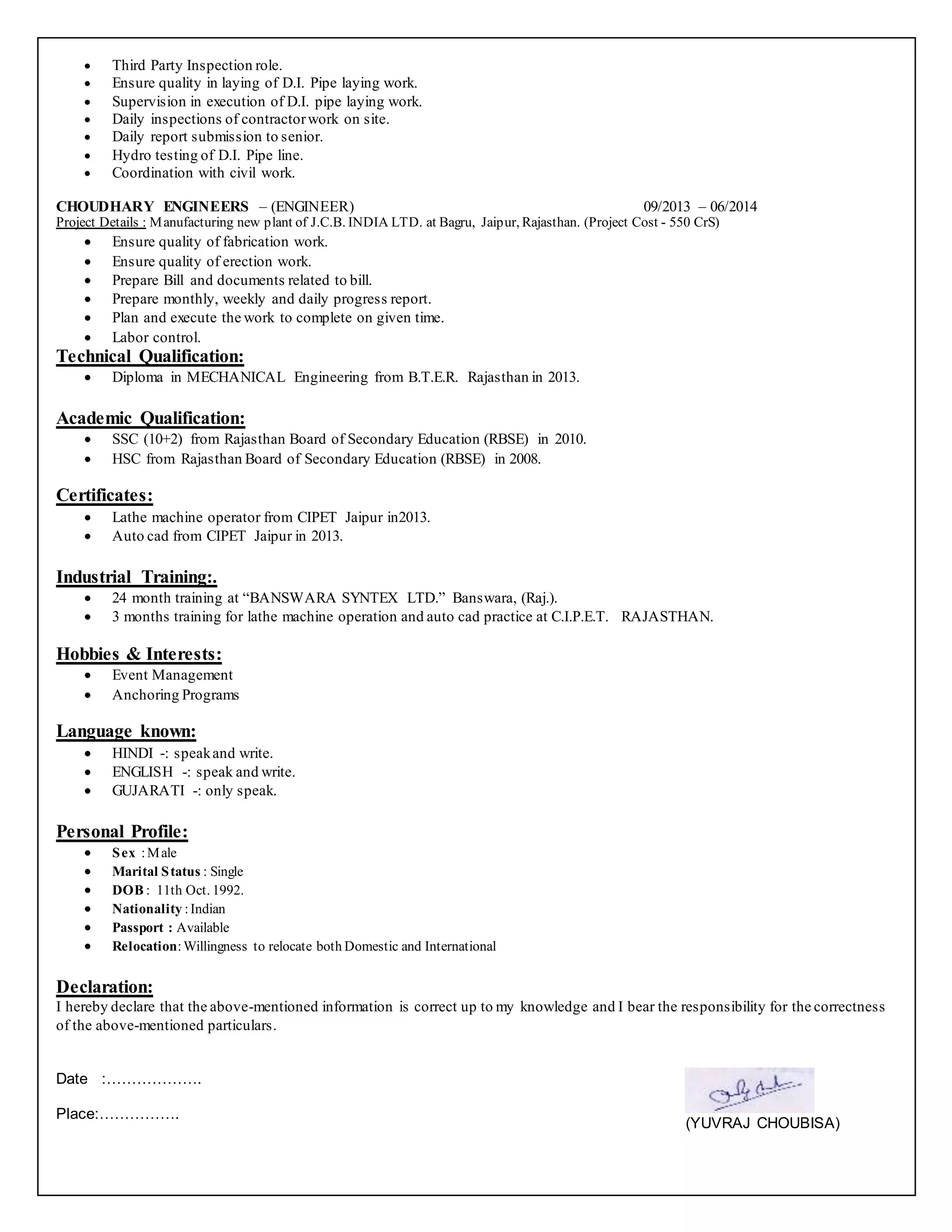resume yuvraj 1pdf | DOCX