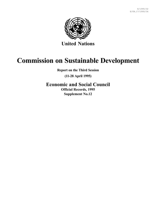 1995 3rd Report - Commission on Sustainable Development (CSD) | PDF