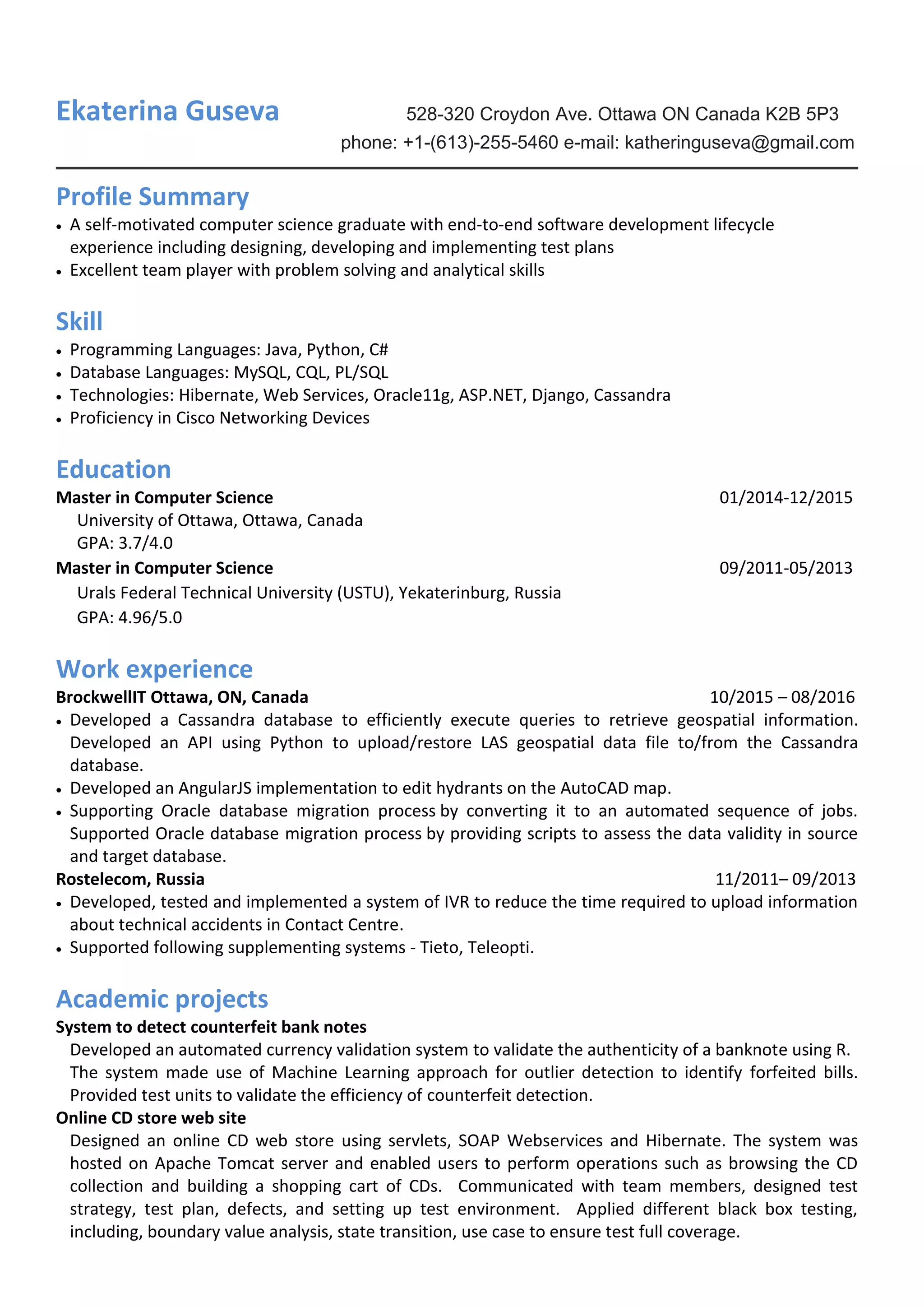 EkaterinaGusevaCV | PDF
