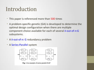 1996 reliability optimization of series-parallel systems using a genetic algorithm | PPT