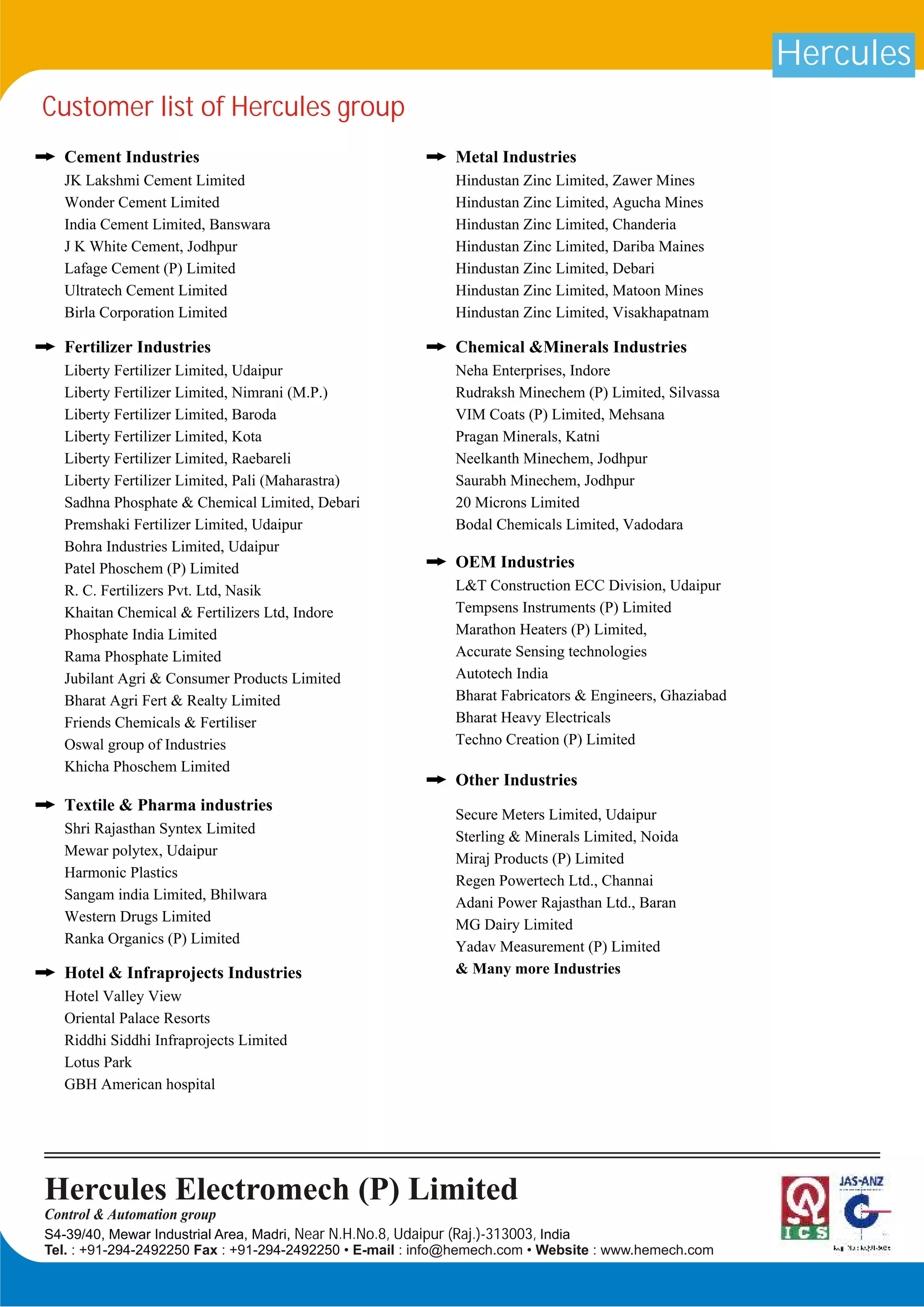Catalogue Hercules Electromech | PDF