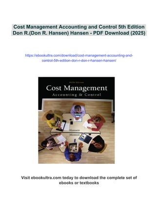 Cost Management Accounting and Control 5th Edition Don R.(Don R. Hansen ...