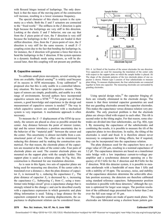 1996 a calibrated scanning tunneling microscope equipped with capacitive sensors | PDF | Physics ...