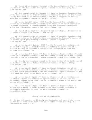 1997 5th Report - Commission on Sustainable Development (CSD) | PDF