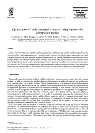 1997 cristovao m mota soares optimization of multilaminated structures using higher-order ...
