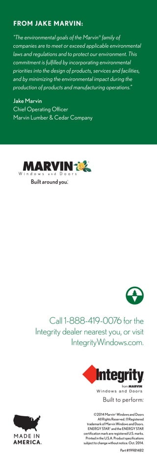 SUSTAINABILITY Brochure Marvin Integrity | PDF