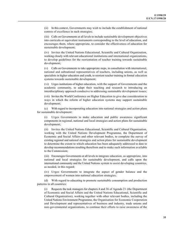 1998 6th Report - Commission on Sustainable Development (CSD) | PDF