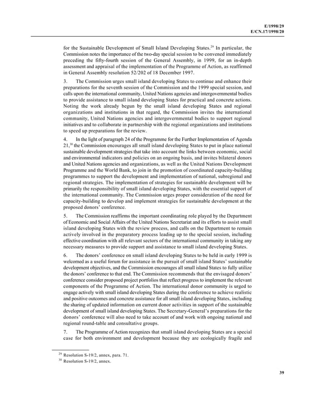 1998 6th Report - Commission on Sustainable Development (CSD) | PDF