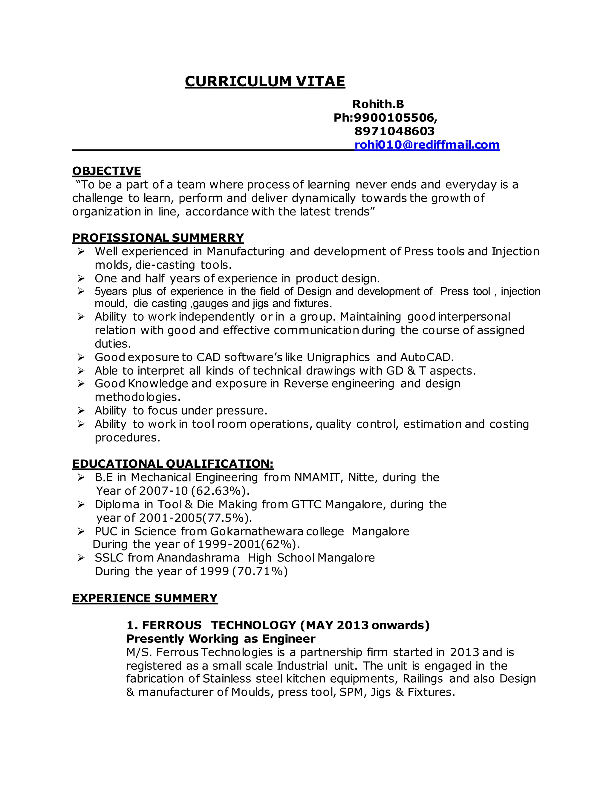 rohith_resume | DOCX