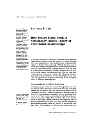 1998 how picture books work a semiotically framed theory of text ...