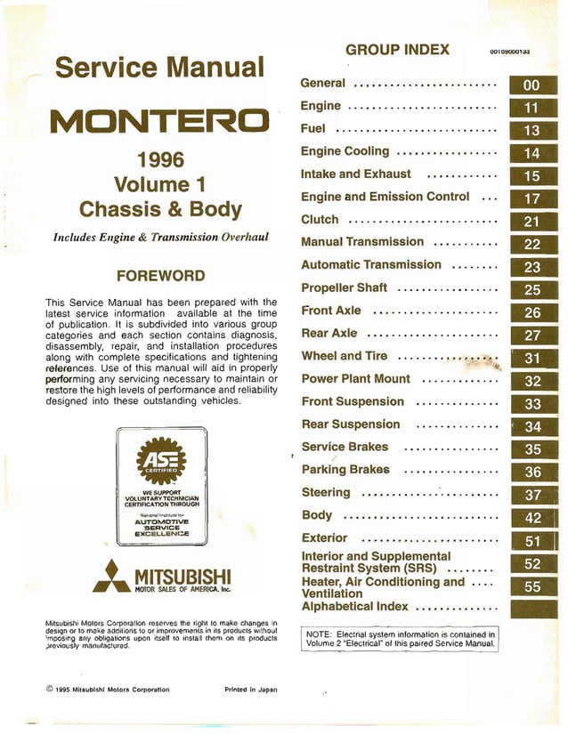 1998 Mitsubishi Montero Pajero Service Repair Manual.pdf