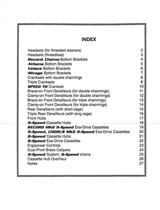 1998 tech specs bicicleta | PDF