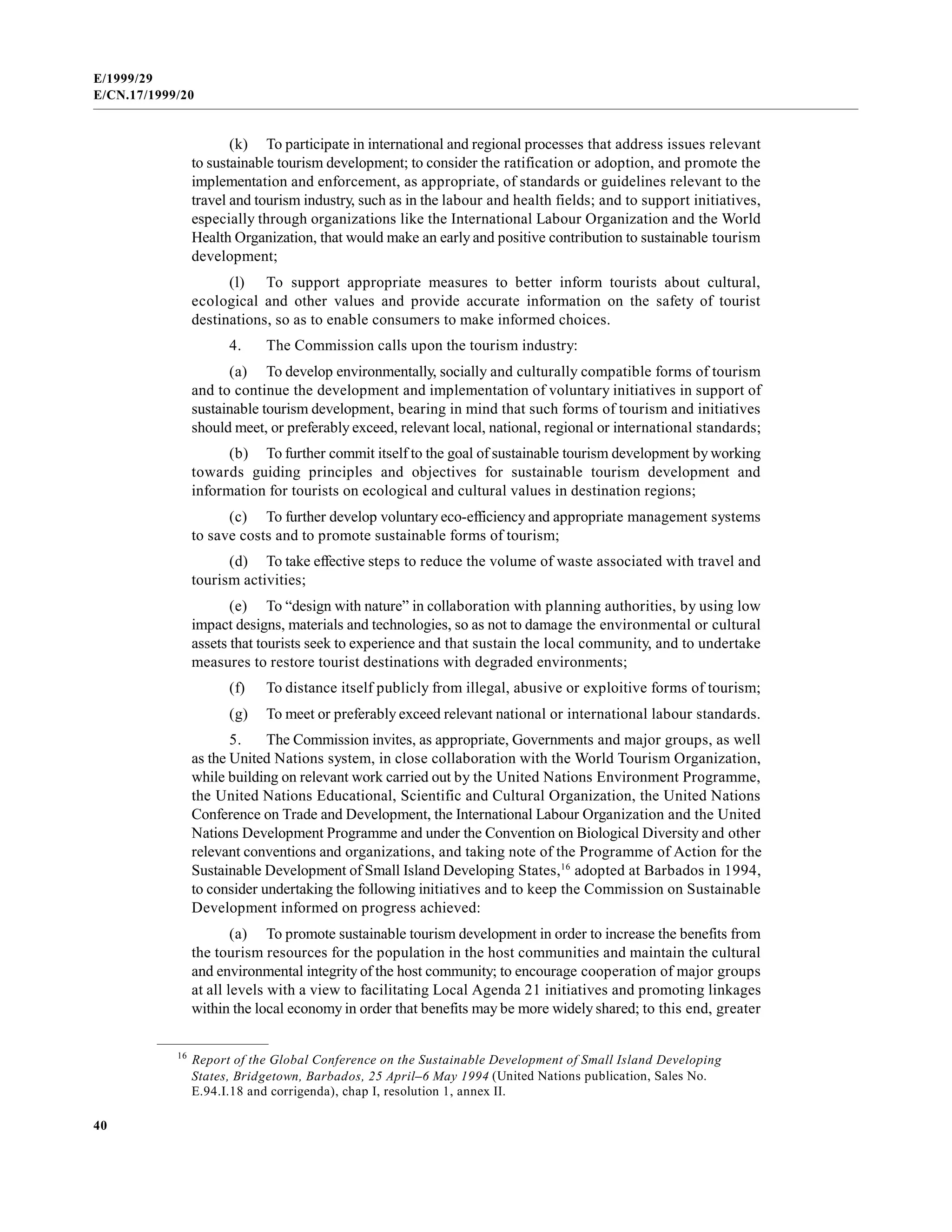 1999 7th Report - Commission on Sustainable Development (CSD) | PDF