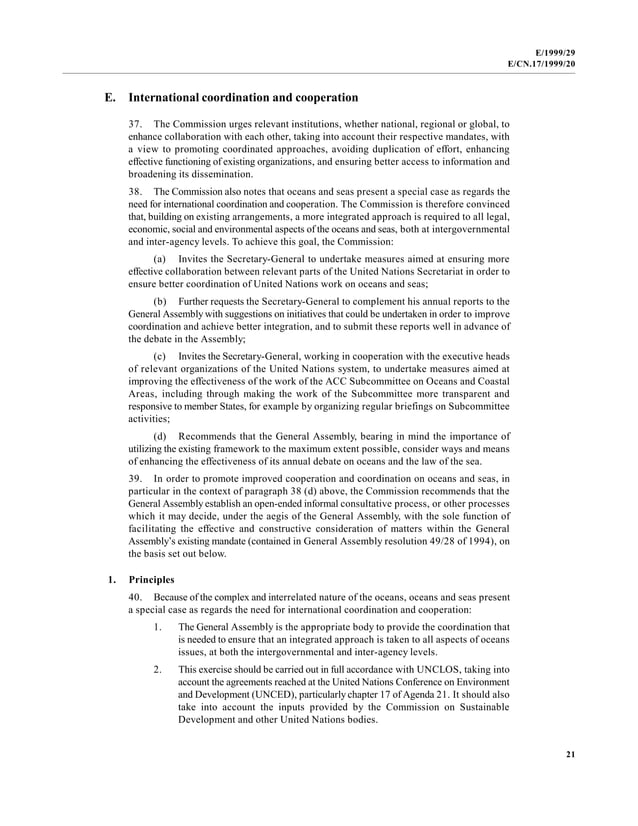 1999 7th Report - Commission on Sustainable Development (CSD) | PDF ...