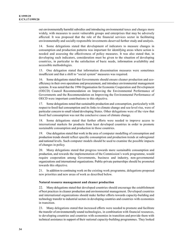 1999 7th Report - Commission on Sustainable Development (CSD) | PDF