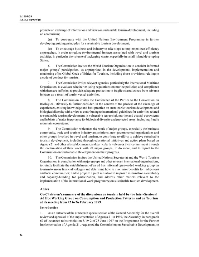 1999 7th Report - Commission on Sustainable Development (CSD) | PDF ...