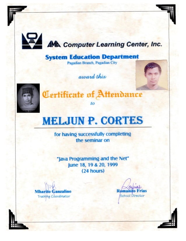 1999 Certificate JAVA Programming and the NET | PDF