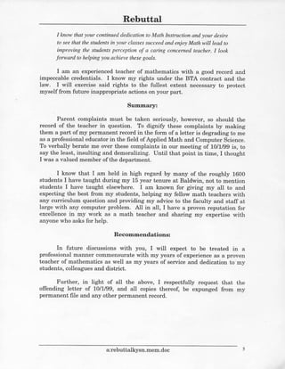 1999 Know Your School Night Rebuttal | PDF