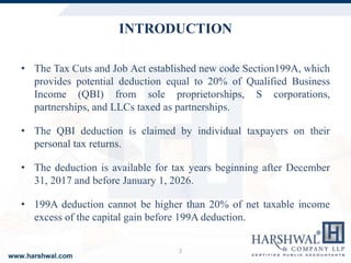 Qualified Business Income Deduction (Sec 199A) - HCLLP | PPTX
